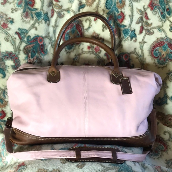 latico | Bags | Travel Bag Latico Pale Pink And Chocolate Leather ...